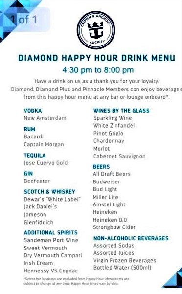 Diamond Drink List will now offer frozen drinks!! - Royal Caribbean News and Rumors - Royal ...
