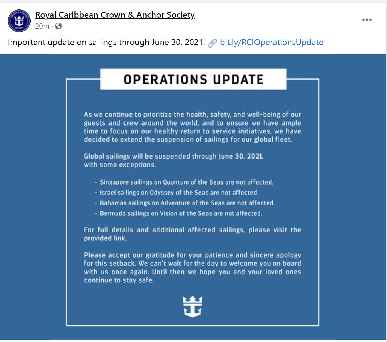 Another Cancellation Round Forthcoming?? - Royal Caribbean Discussion ...