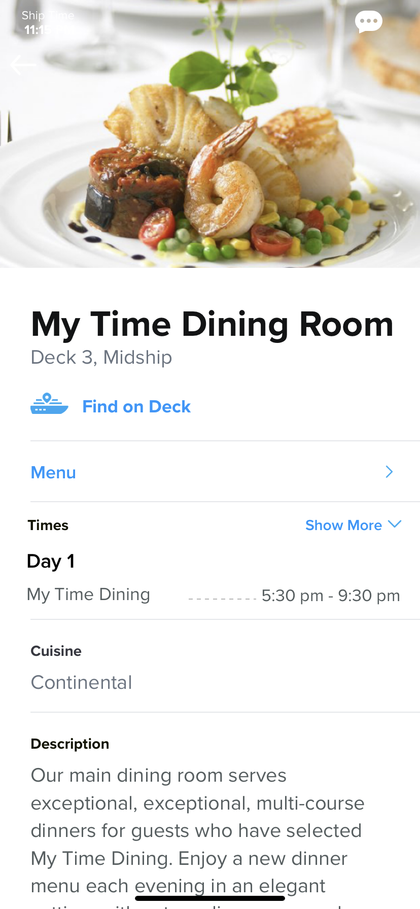 MDR menu/schedule - Royal Caribbean Dining - Royal Caribbean Blog