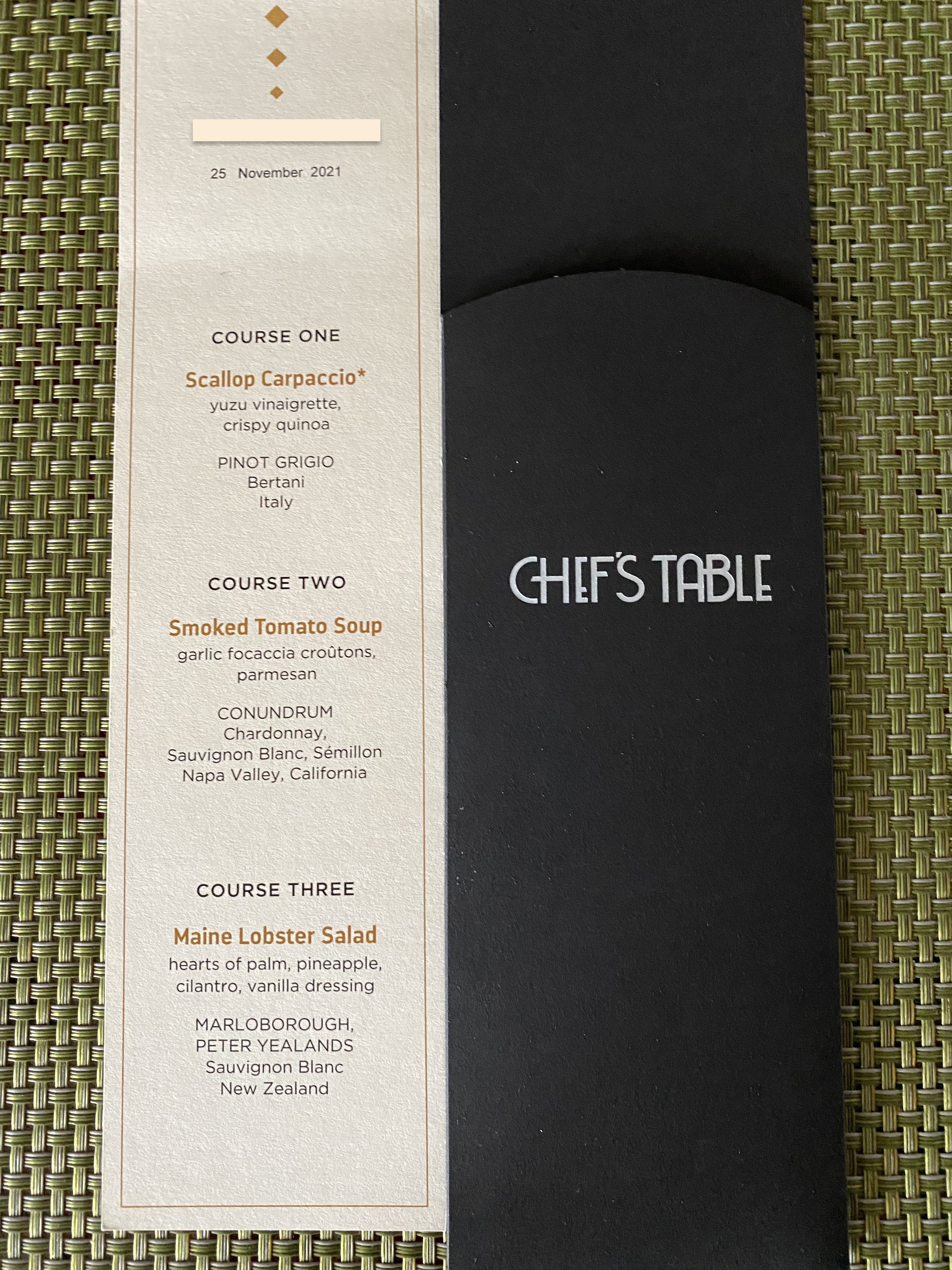 Chef's Table, New Year's Eve on Oasis - Royal Caribbean Dining - Royal ...