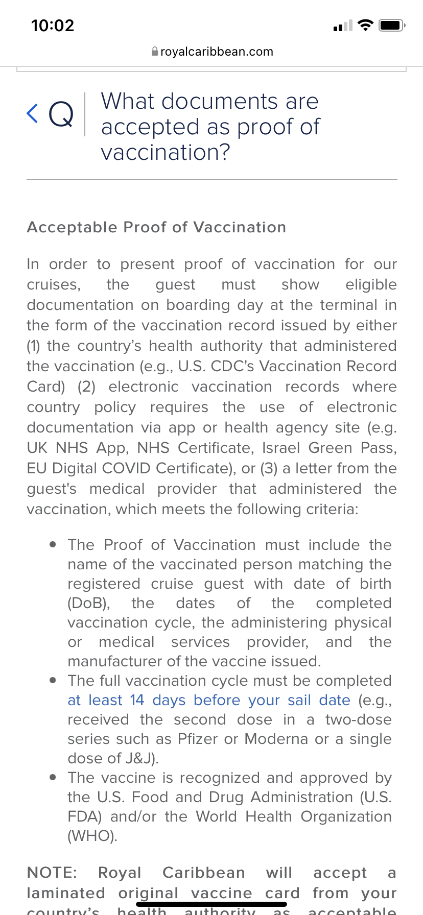 Getting Set Sail to Print on One Page - Royal Caribbean Discussion ...