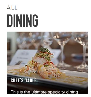 Chefs table - Royal Caribbean Dining - Royal Caribbean Blog