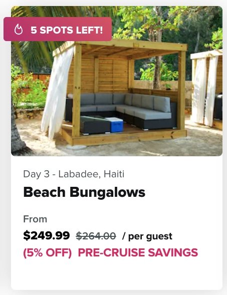Labadee Beach Bungalows at Columbus Cove not showing up on Cruise ...