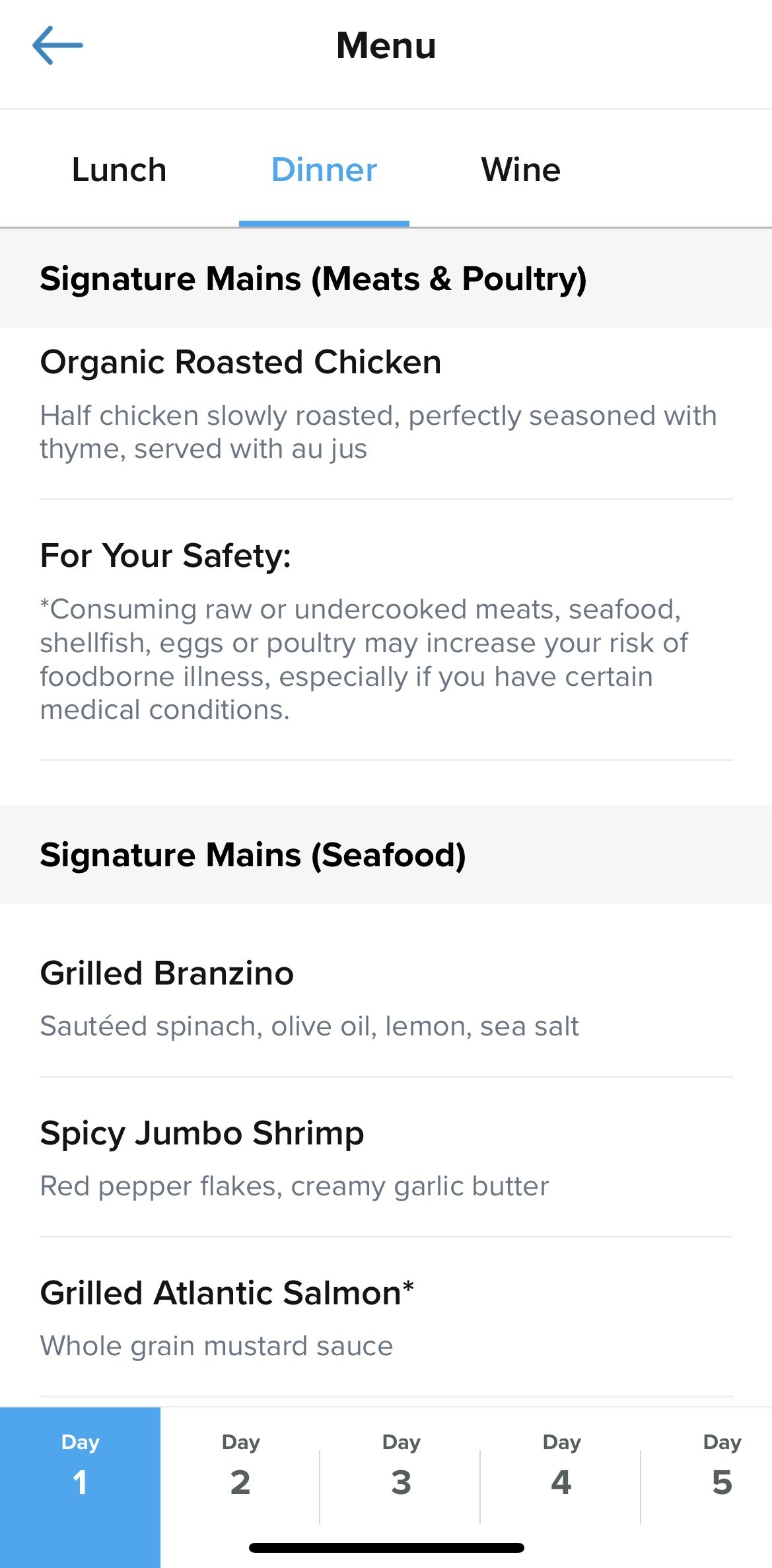 Dining menu - Royal Caribbean Dining - Royal Caribbean Blog