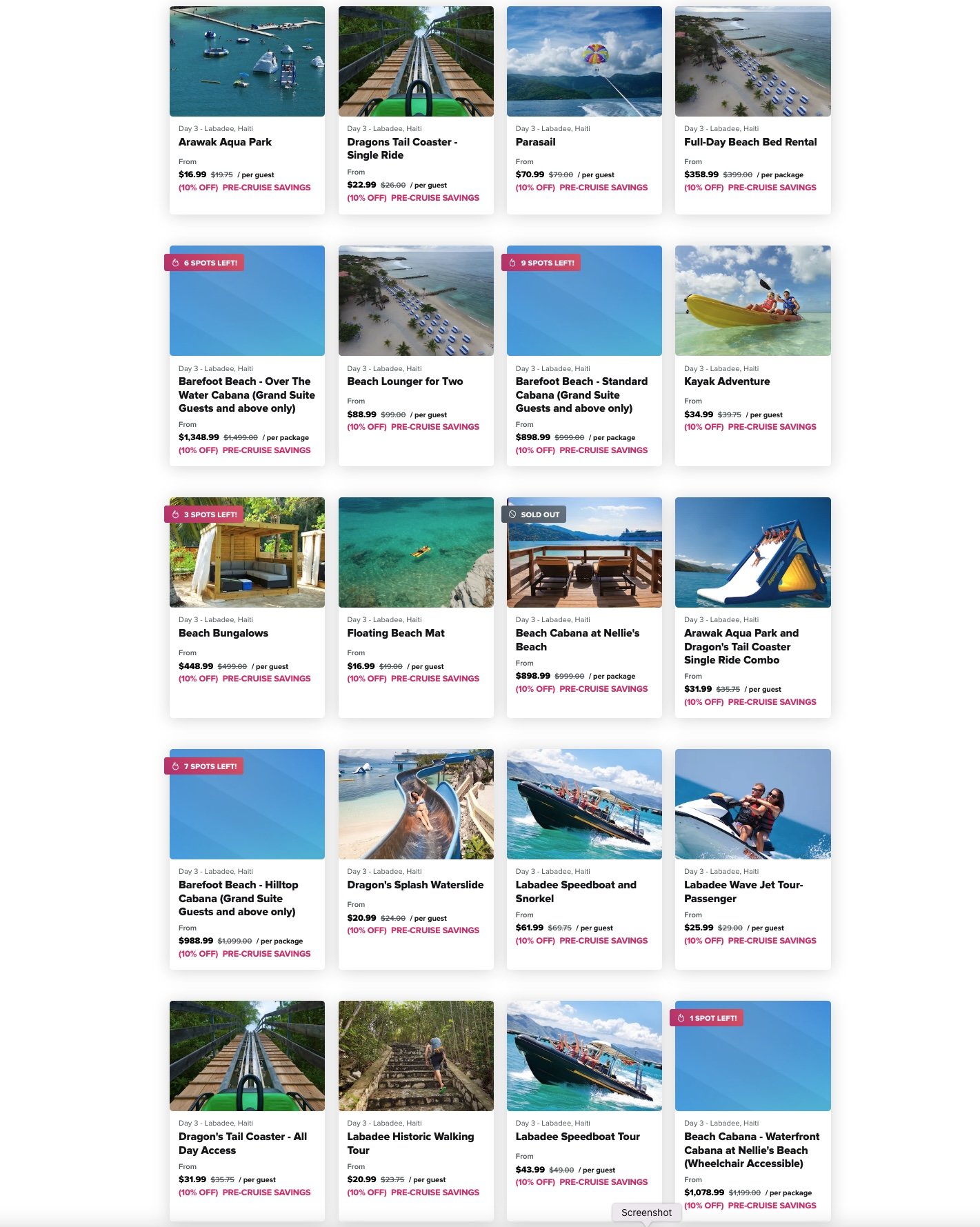 Barefoot Beach (Labadee) Cabanas are Now Available for Rent Prior to ...