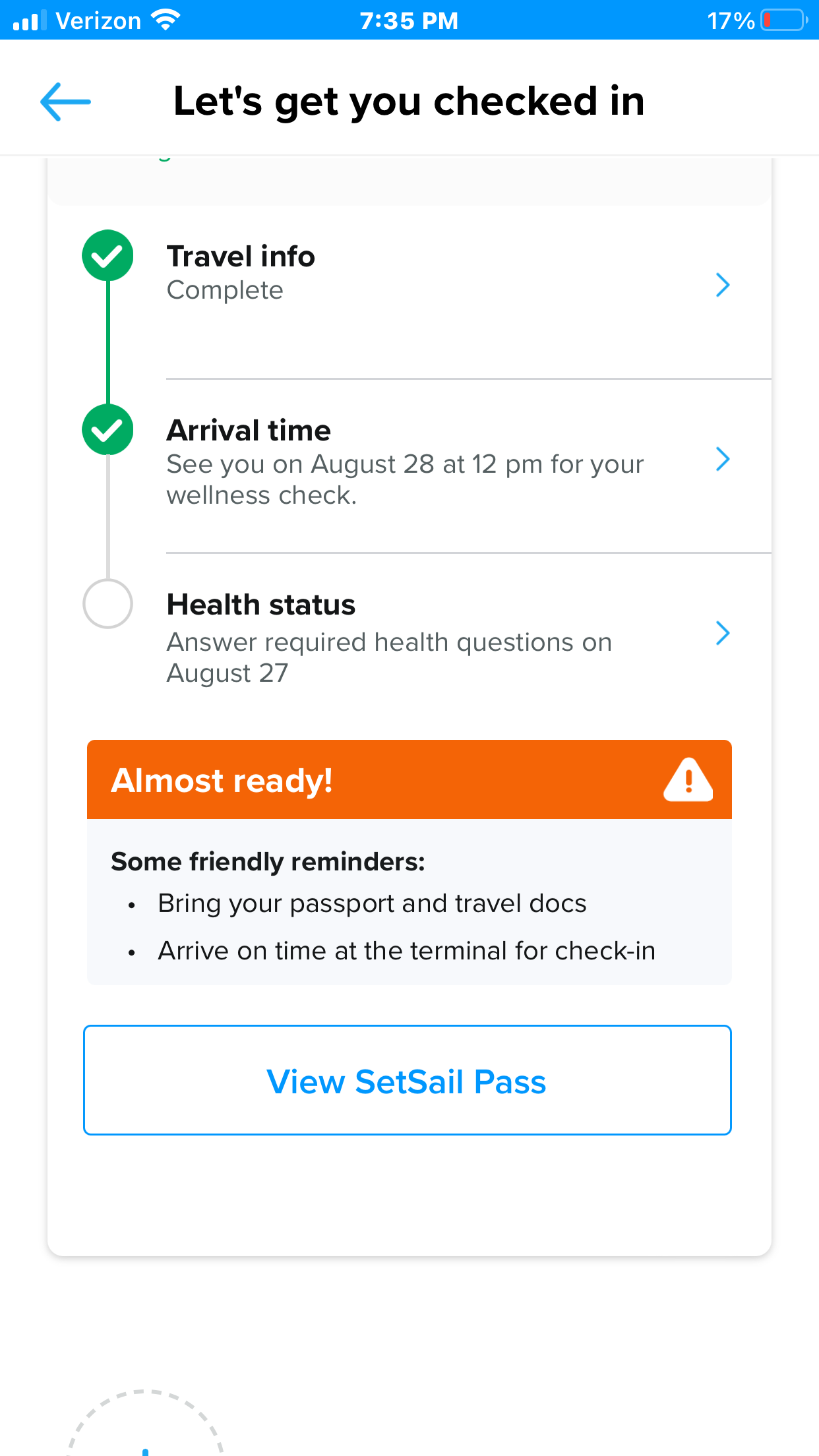 Check-in clarification - Royal Caribbean Discussion - Royal Caribbean Blog