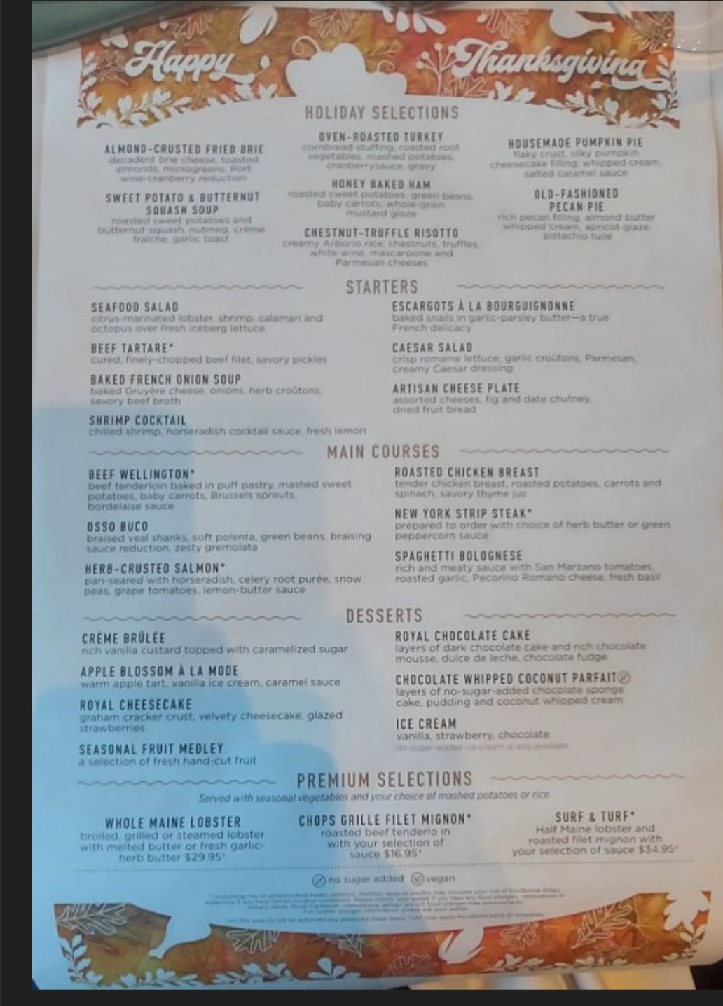 Holiday Christmas Menu - Royal Caribbean Dining - Royal Caribbean Blog