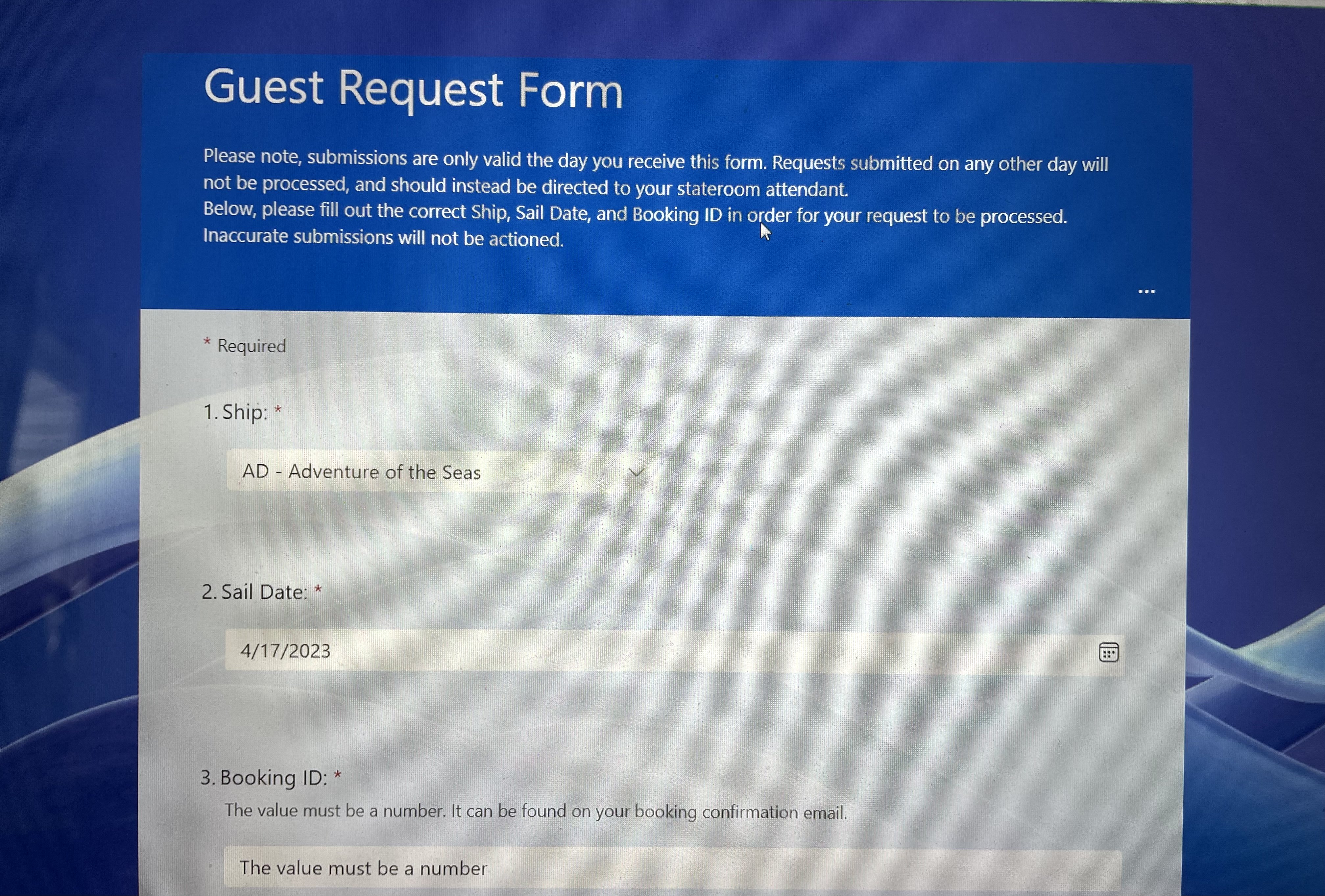 Stateroom requests offered via email precruise - Royal Caribbean News ...