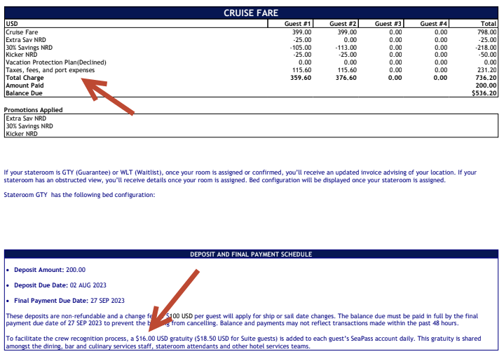Understanding the mandatory gratuity - Royal Caribbean Discussion ...