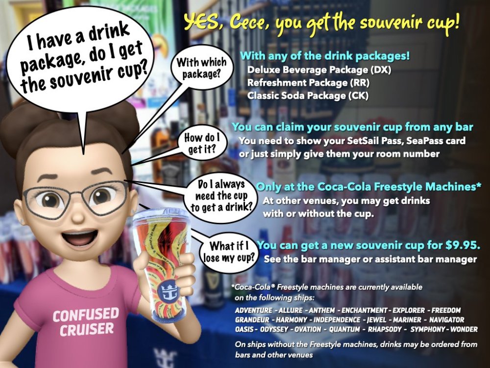 Deluxe Beverage Package and Coke Souvenir Cup - Royal Caribbean Dining ...
