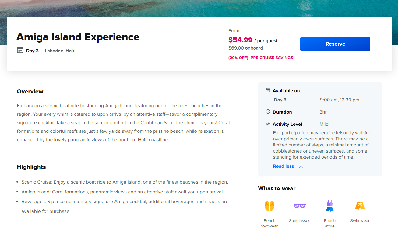 Amiga Island vs. Island Escape (Labadee, Haiti) - Shore Excursions ...