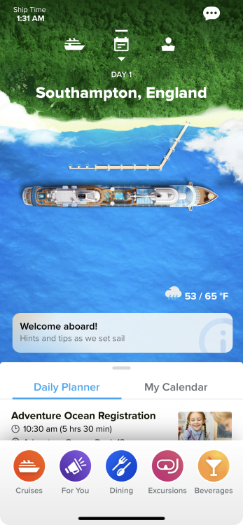 New buttons in the app - Royal Caribbean Discussion - Royal Caribbean Blog