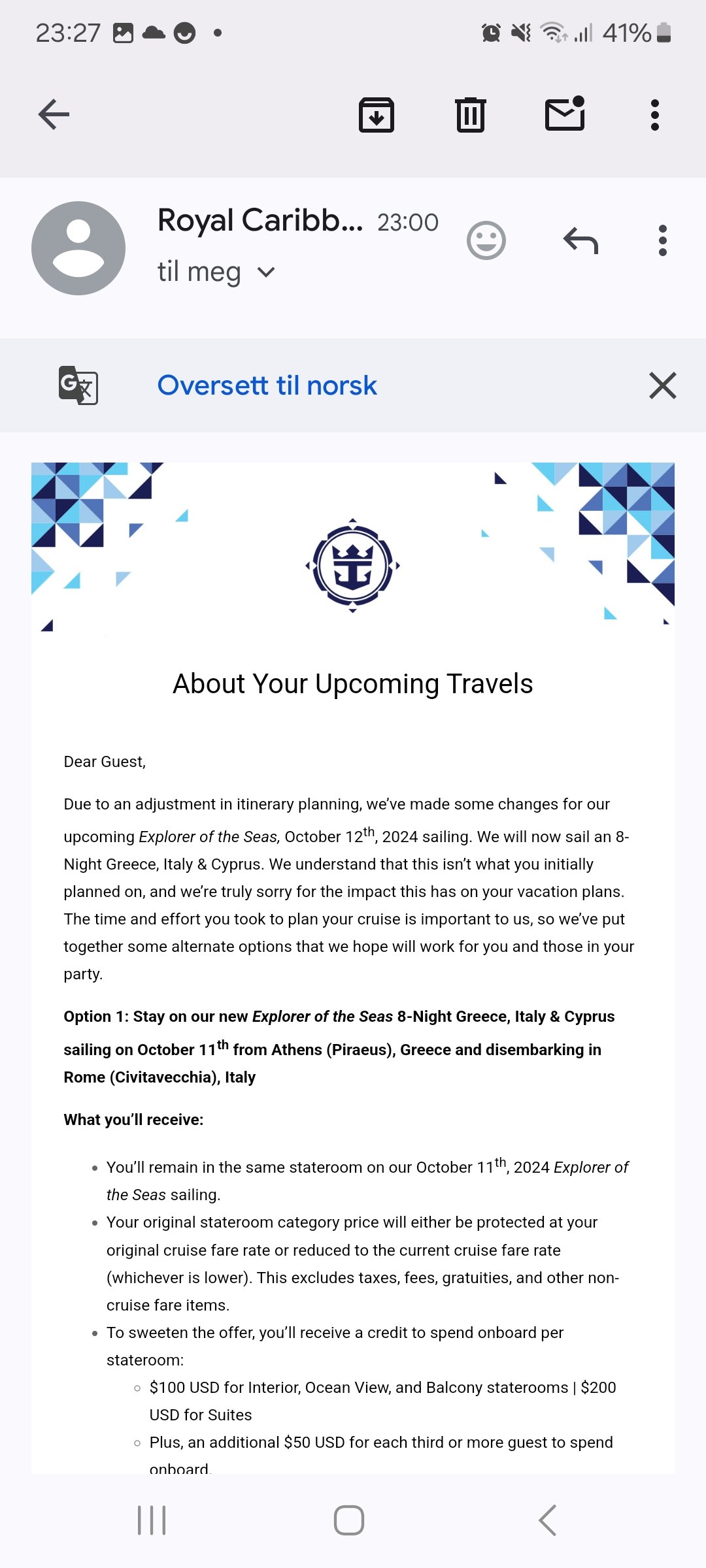 Explorer Oct 2024 sailings cancelled/changed - Royal Caribbean News and ...