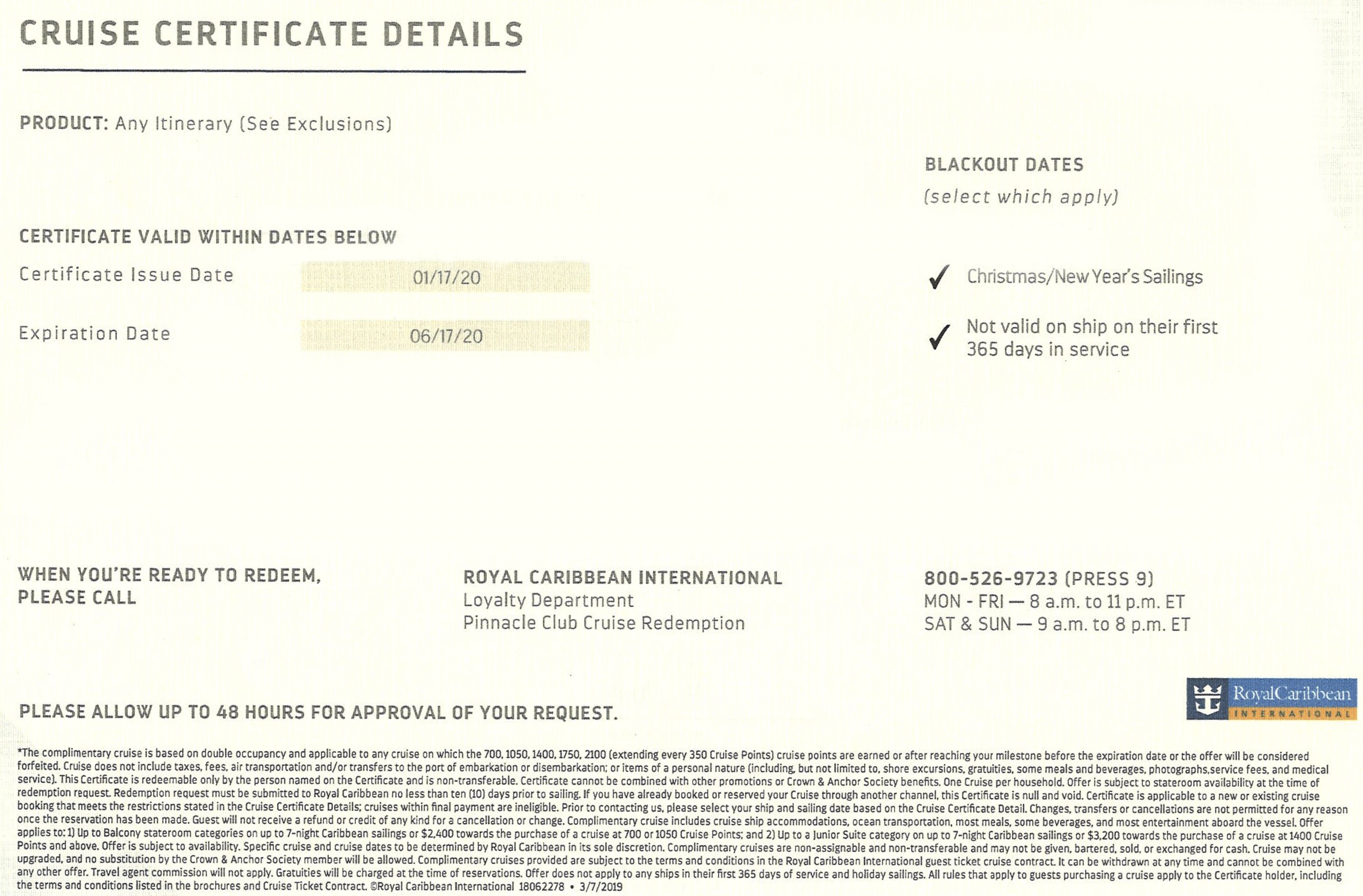 700 pts Pinnacle cruise - Royal Caribbean Discussion - Royal Caribbean Blog