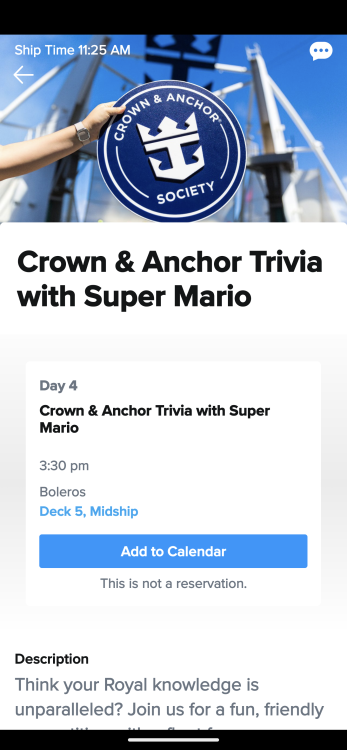 Trivia with Super Mario on our sailing - Royal Caribbean Discussion ...