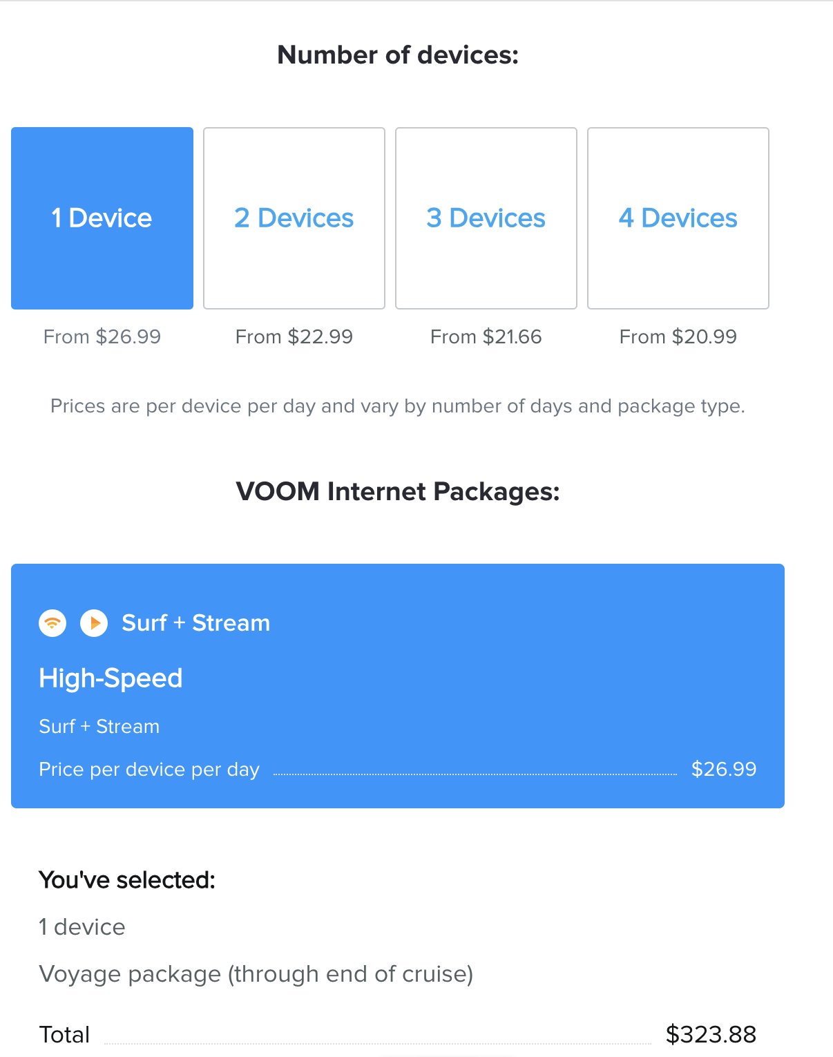 Purchasing VOOM on board - Royal Caribbean Discussion - Royal Caribbean ...