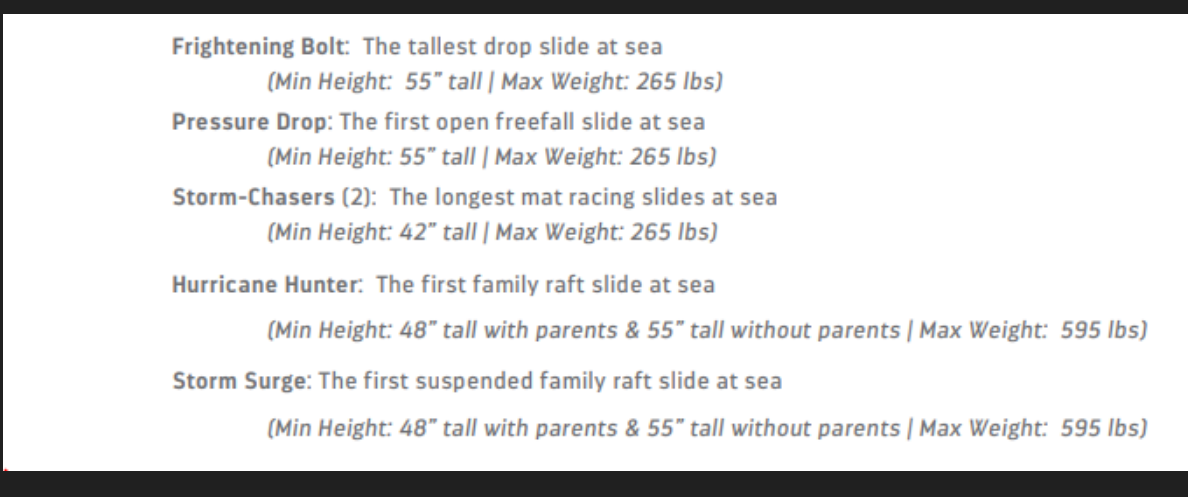 Water slide weight limit? - Royal Caribbean Discussion - Royal ...