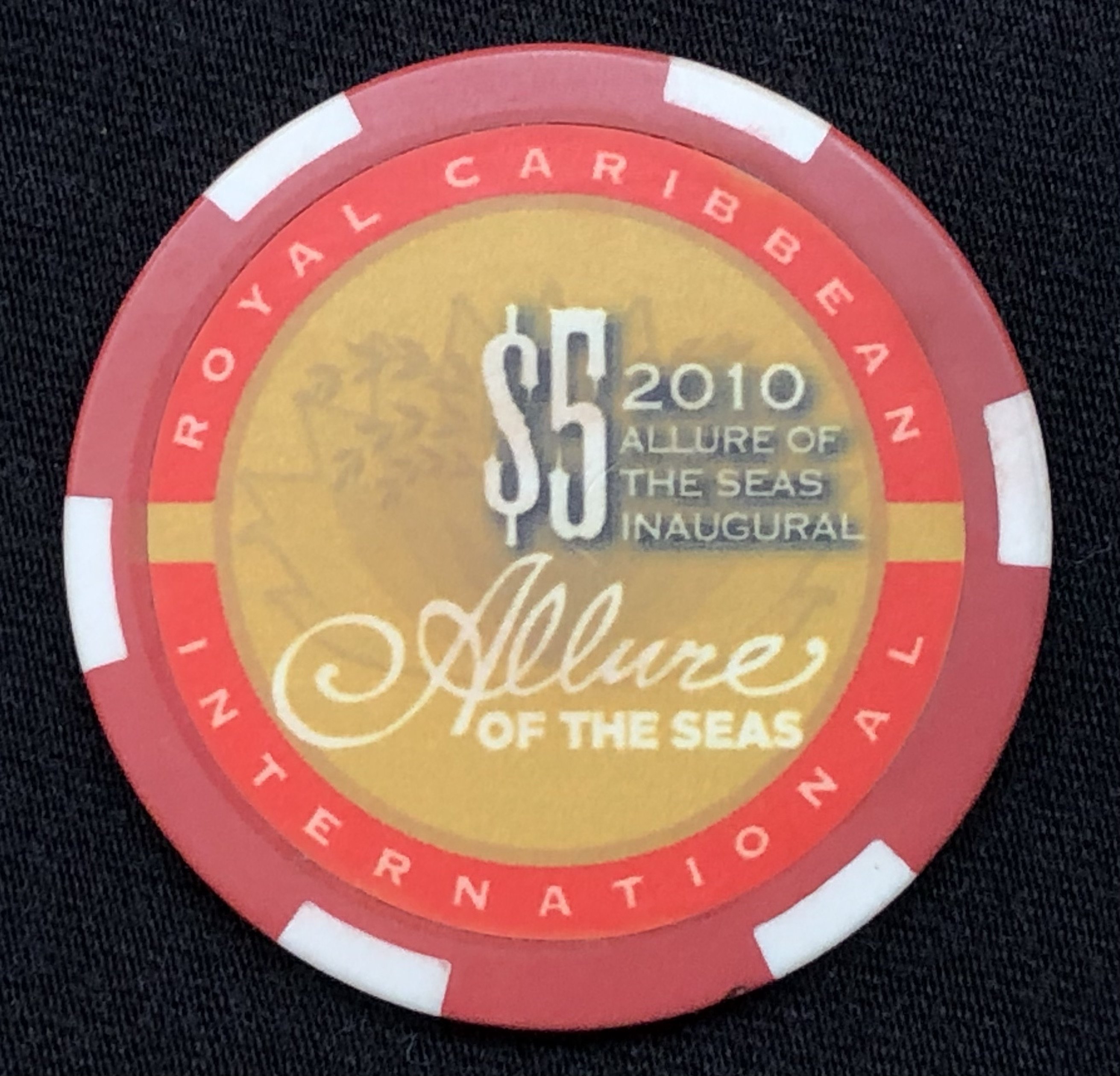 Allure of the Seas 2010 Inaugural Cruise $5 and $1 Casino Chips ...
