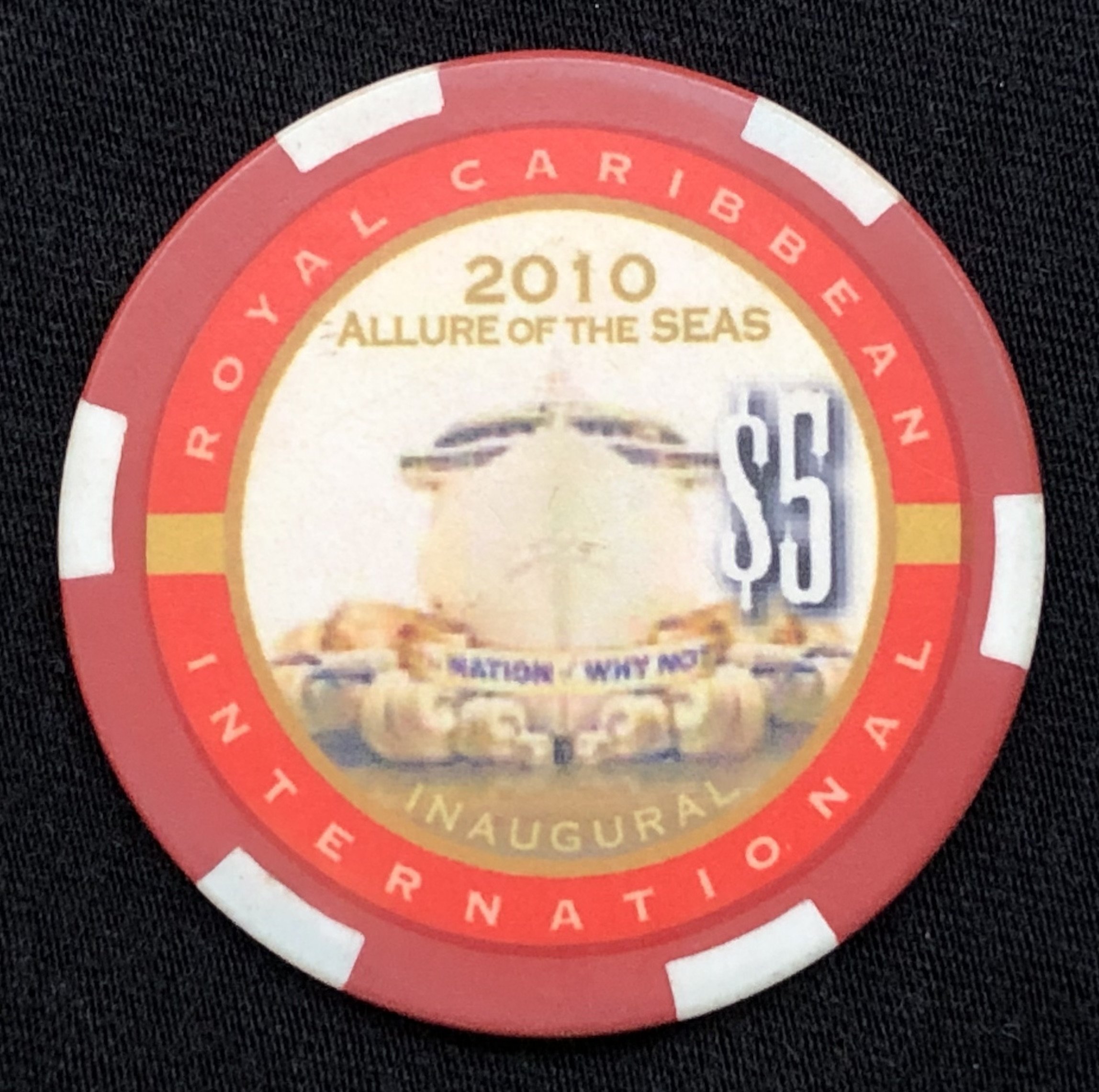 Allure of the Seas 2010 Inaugural Cruise $5 and $1 Casino Chips ...