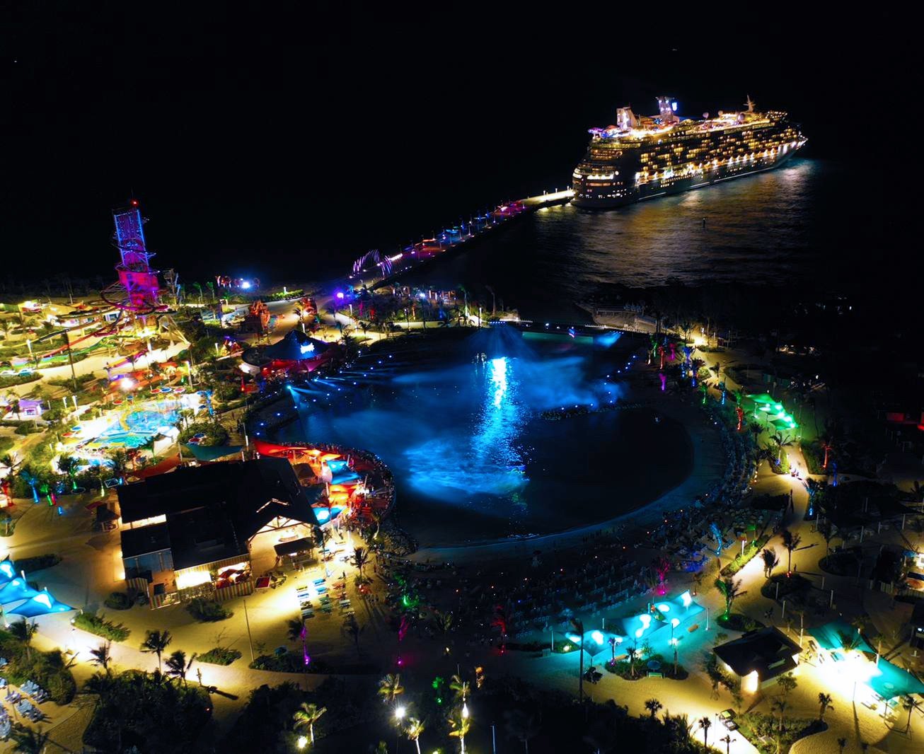 Royal Caribbean holds first late night visit Perfect Day at CocoCay ...